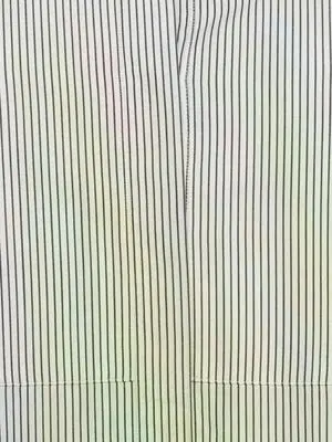 Celine Striped Collarless Shirt - White