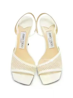 JIMMY CHOO Mesh Paneled Stiletto Slingback Sandals