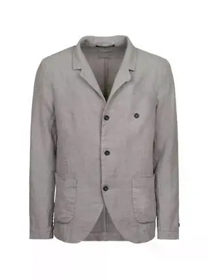 HANNES ROETHER Button-fastening Patch-pocket Blazer - Grey