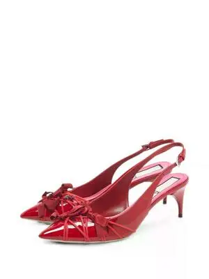 N°21 Lace-up Detail Buckle-fastening Slingback Kitten Heel Pumps