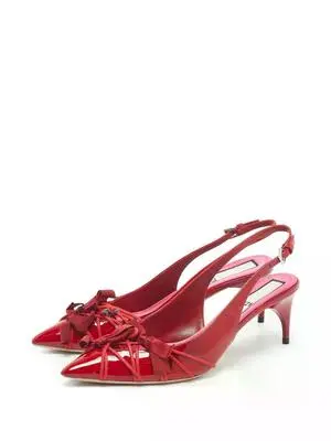 N°21 Lace-up Detail Buckle-fastening Slingback Kitten Heel Pumps