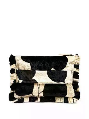 La DoubleJ Floral Print Ruffled Clutch Bag