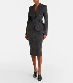 Alexander McQueen Pinstripe Pencil Skirt