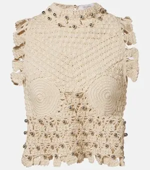 Rabanne Crochet Top - White