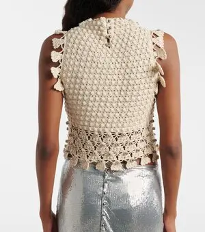 Rabanne Crochet Top - White
