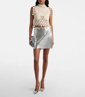 Rabanne Crochet Top - White