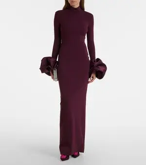 ROGER VIVIER Floral-appliqué Suede Pumps - Burgundy