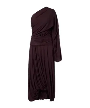 Proenza Schouler Gabri Draped One-shoulder Jersey Midi Dress - Black