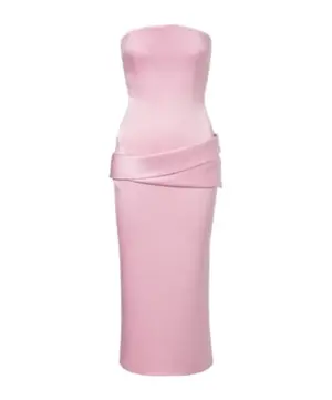 Alex Perry Draped Satin Crepe Bustier Dress - Pink