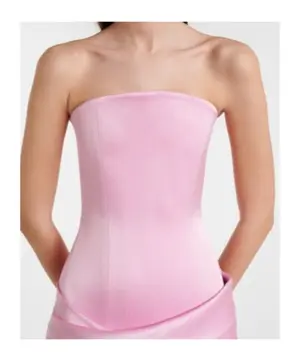 Alex Perry Draped Satin Crepe Bustier Dress