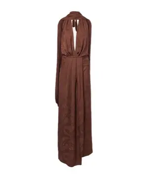 Johanna Ortiz Halterneck Jacquard Maxi Dress - Red