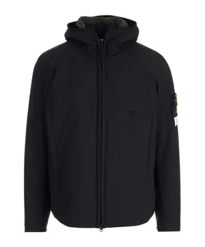 Stone Island Compass-patch Hooded Jacket - Black