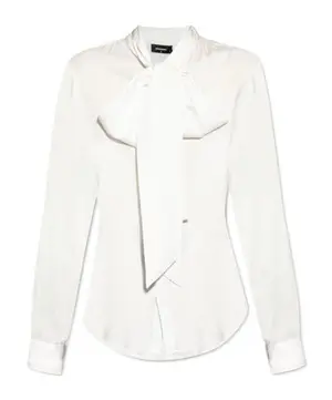 Dsquared2 Bow Detail Logo Plaque Shirt - White