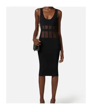 Elisabetta Franchi Sleeveless Corset Cutout Midi Dress