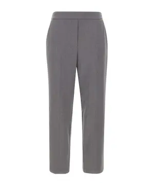 KAOS Pressed-crease Trousers With Elasticated Waist - Grey