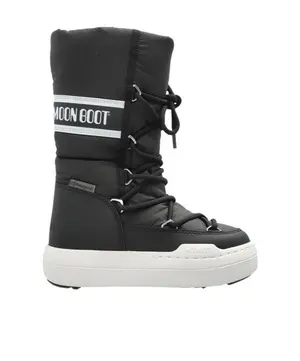 Moon Boot Lace-up Padded Snow Boots - Black