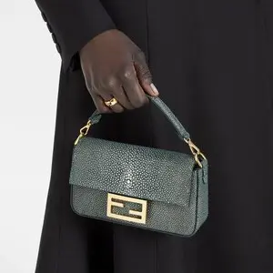 Fendi English Green Stingray Leather Bag