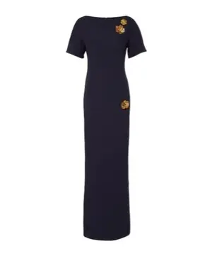 SAFIYAA LONDON Lacin Embellished Crepe Gown - Black