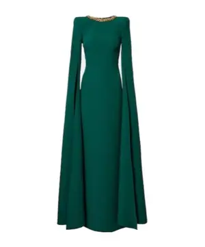 SAFIYAA LONDON Embellished Crepe Gown - Green