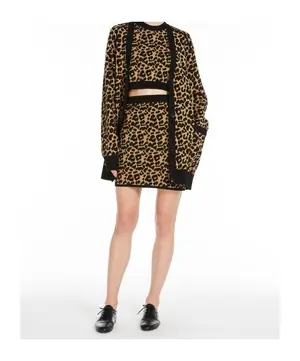 Max Mara Leopard Print Knitted Skirt