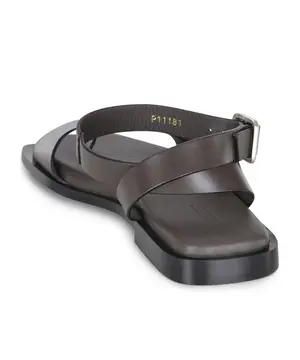 ALOHAS Wrap-around Flat Sandals With Square Toe And Buckled Ankle Strap