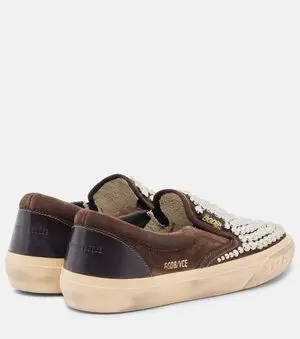GOLDEN GOOSE Vce Studded Suede Slip-on Sneakers