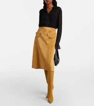 Gucci Naomi Suede Knee-high Boots - Brown