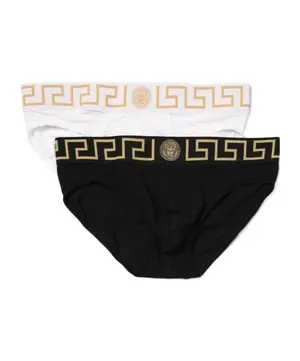 Versace Greca-detailed Pack Of Two Boxer Briefs