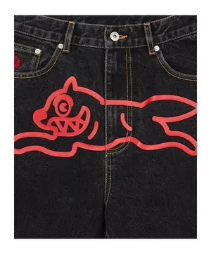 ICECREAM Denim Shorts With Belt Loops