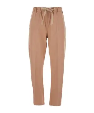 SEMICOUTURE Elastic-waist Straight-leg Pants - Pink