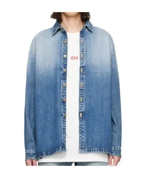 424 FAIRFAX Gradient-effect Denim Shirt