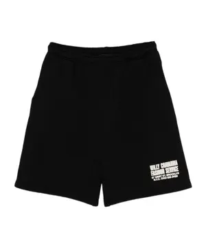 WILLY CHAVARRIA Logo Print Elastic Waist Shorts - Black