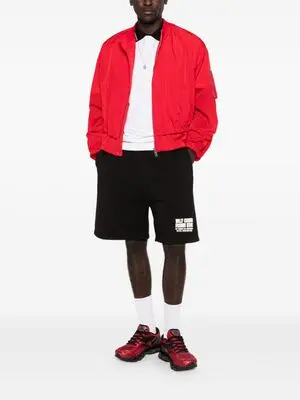 WILLY CHAVARRIA Logo Print Elastic Waist Shorts
