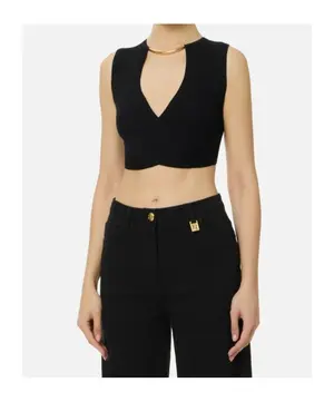 Elisabetta Franchi V-neck Sleeveless Knitted Top