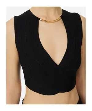 Elisabetta Franchi V-neck Sleeveless Knitted Top