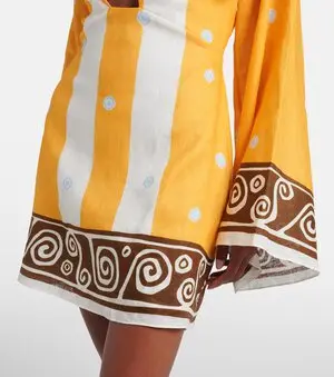 CALA DE LA CRUZ Tessa Striped Linen Mini Dress
