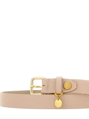 GIANNI CHIARINI Grainy Leather Belt With Gold-tone Buckle