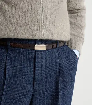 Brunello Cucinelli Leather Woven Belt