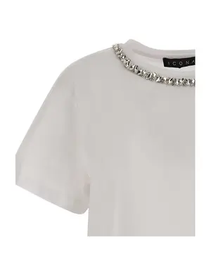 KAOS Icona Embellished Neck T-shirt