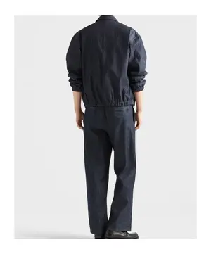 Prada Chambray Denim Blouson Zipper Jacket