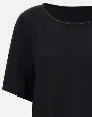 KAOS Short Sleeve Top With Satin Trim