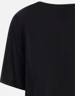 KAOS Short Sleeve Top With Satin Trim