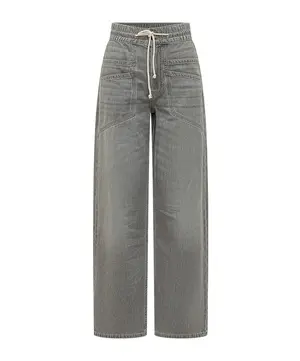 Ba&sh Yima Drawstring Wide-leg Pants - Gray