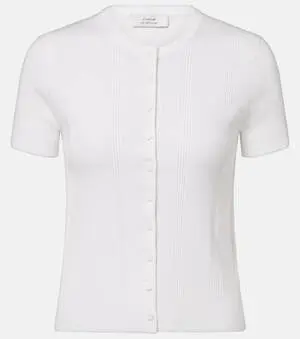 Vince Ribbed Knit Cotton-blend Cardigan - White