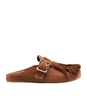 VIC MATIE Fringed Buckle Mules
