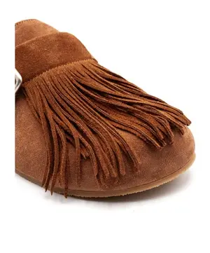 VIC MATIE Fringed Buckle Mules