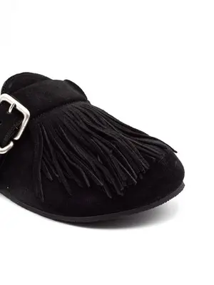 VIC MATIE Fringed Buckle Mules