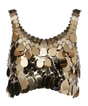 Rabanne Sequined Crop Top - Multicolor