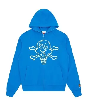 ICECREAM Zippered Hoodie - Blue