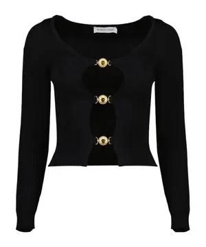 MARINE SERRE Slim-fit Short Openwork Cardigan